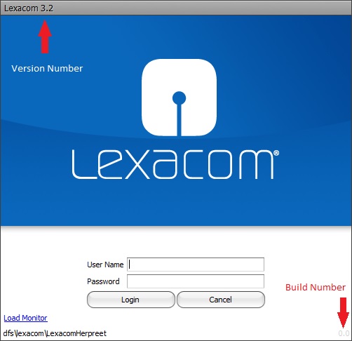 Lexacom 3 old log on screen